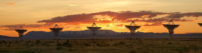 Very Large Array As Sunset (Satellite Dishes) Stock Image - Image of ...