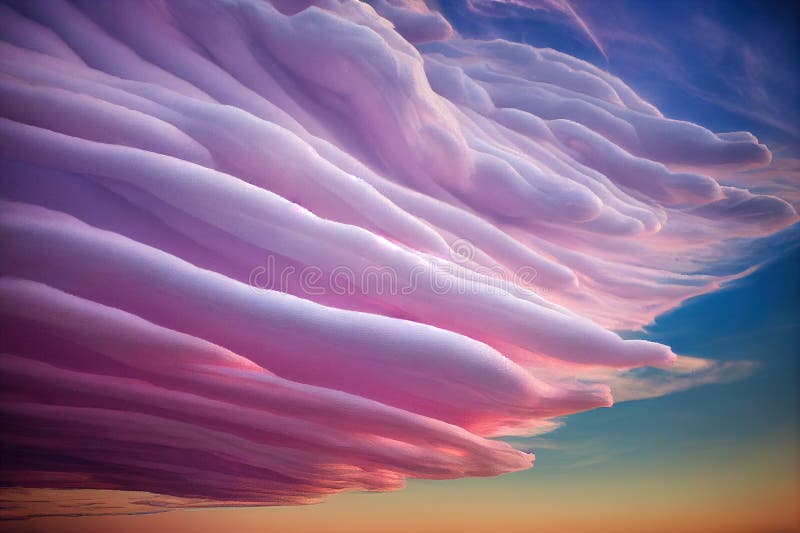 A Very Large Cloud Formation in the Sky with a Sunset in the Background ...