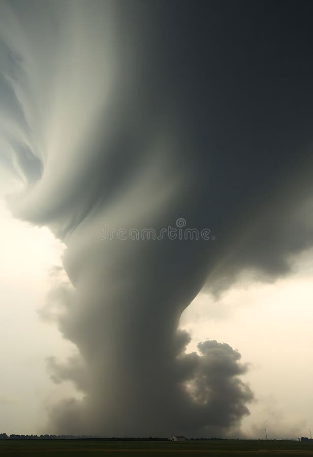 Very Large Cloud in the Sky Over a Field Stock Illustration ...