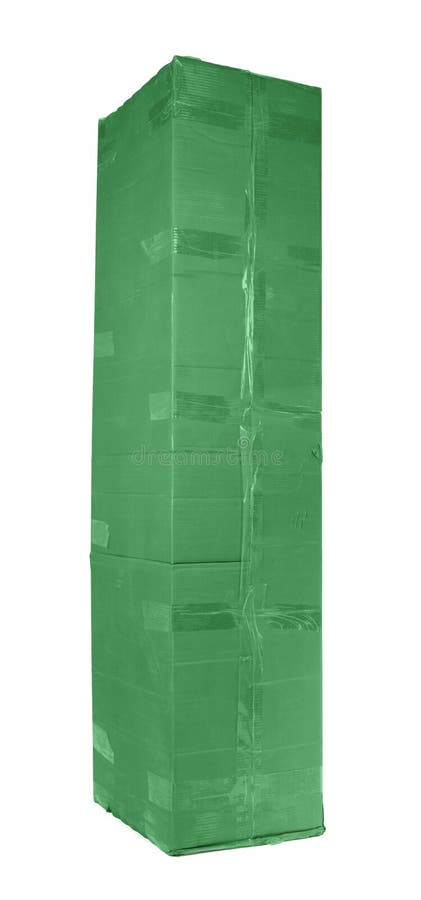Very Large Green Cardboard Box Stock Photo - Image of cargo, shipping ...