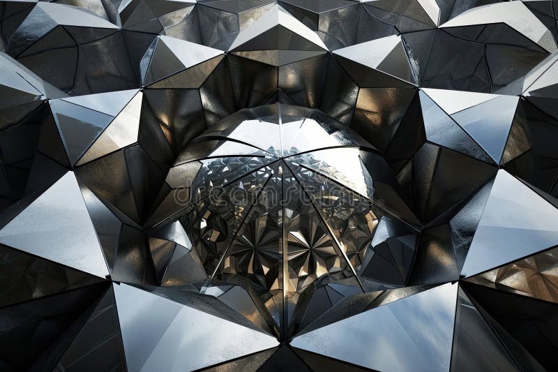 Massive Mirror Reflecting the Sky Stock Illustration - Illustration of ...