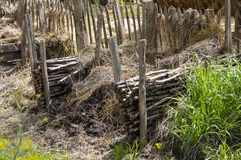 Very Large Natural Composter Made with Wooden Branches. Stock Image ...