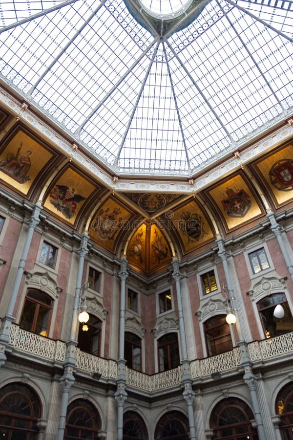 A Very Large Open Building with Some Windows and a Skylight Stock Image ...