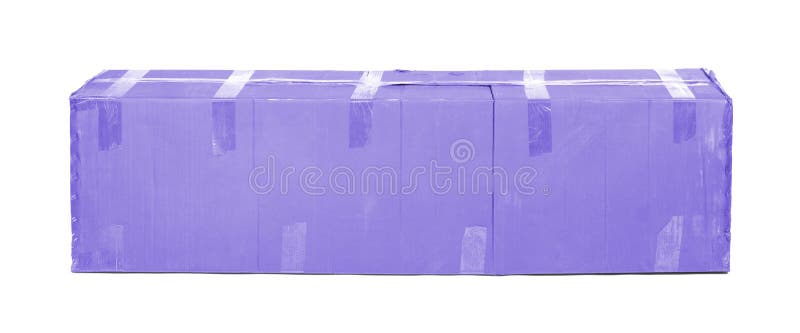 Very Large Purple Cardboard Box Stock Image - Image of horizontal, tape ...