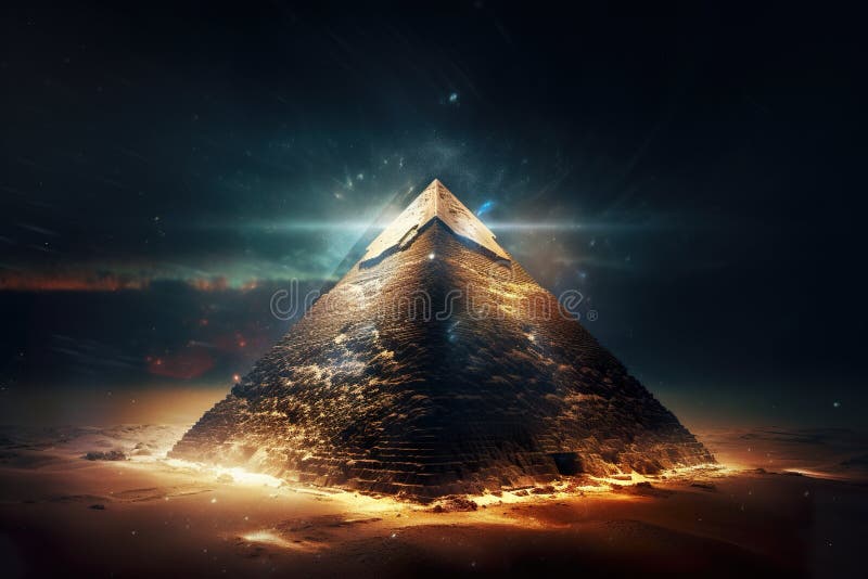 A Very Large Pyramid in the Middle of a Desert. Generative AI Image ...