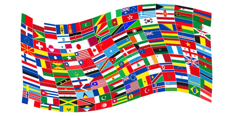 A Very Large Set of Flags in the Form of One Large Canvas Stock Vector ...