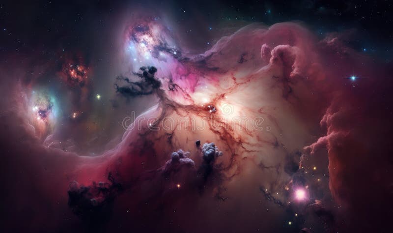 A Very Large Star Cluster in the Middle of a Night Sky Stock ...