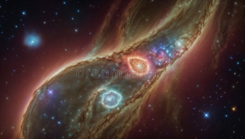 A Very Large Star in the Middle of a Nebula Stock Illustration ...