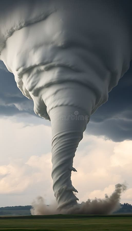 Very Large Tornado Shaped Cloud in the Sky Stock Illustration ...