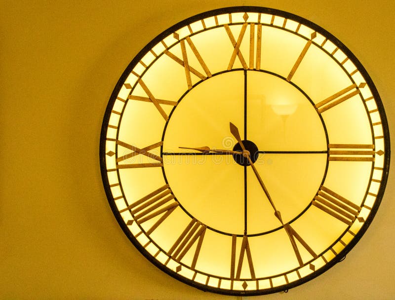 Large Clock stock photo. Image of light, clock, wall - 132847356
