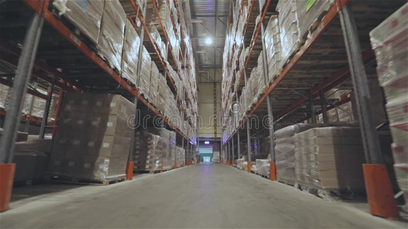 Very Large Warehouse with High Shelves. Large Warehouse with Goods ...