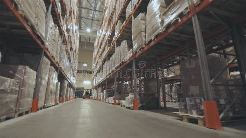 Very Large Warehouse with High Shelves. Large Warehouse with Goods ...