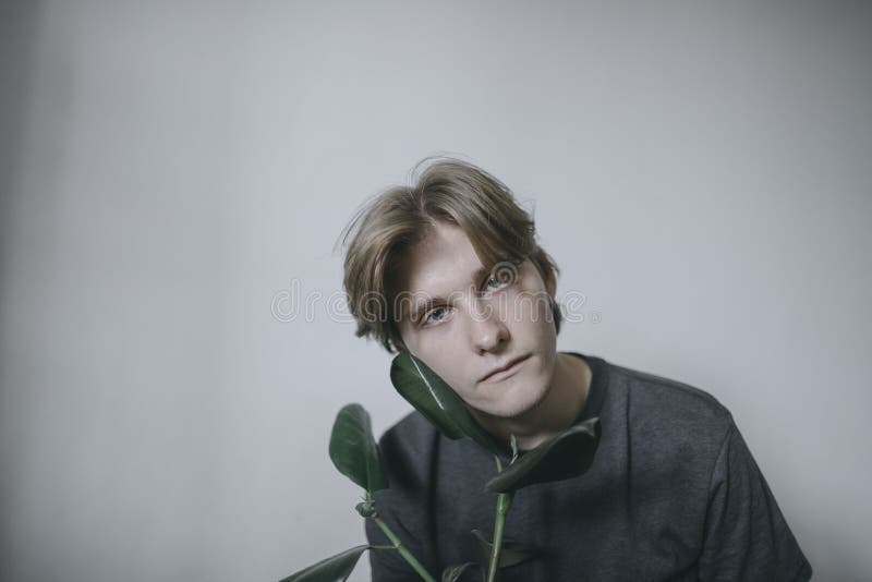 A Very Lonely Guy at Home Suffers from the Fact that he is Alone and ...