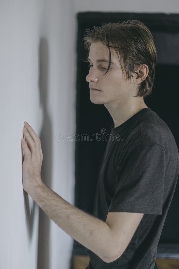 A Very Lonely Guy at Home Suffers from the Fact that he is Alone and ...