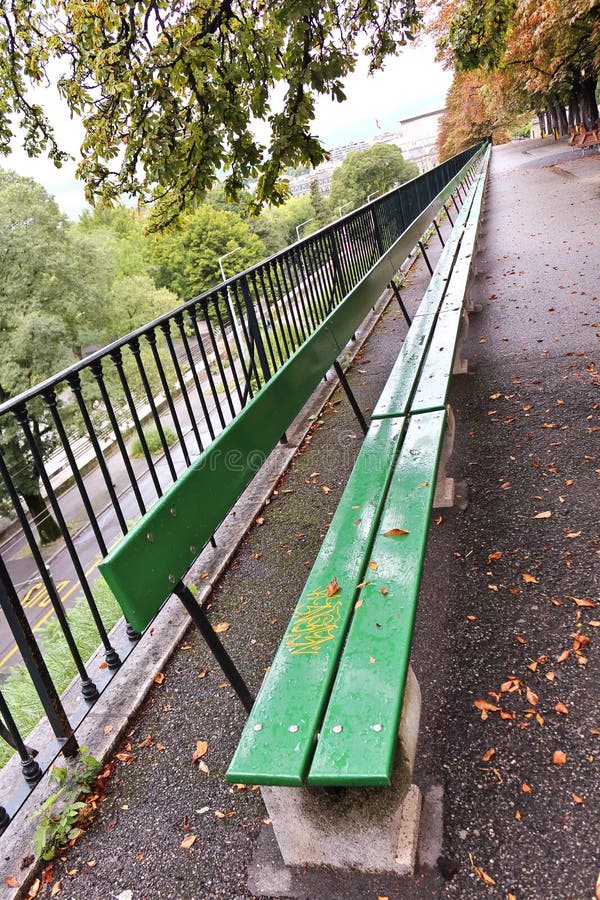 Very long bench stock photo. Image of garden, park, geneva - 32845818