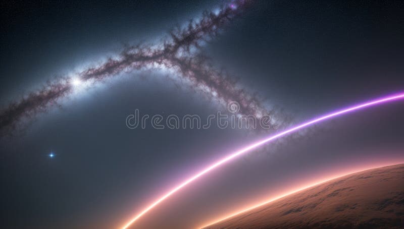 A Very Long Line of Pink Light Stock Illustration - Illustration of ...