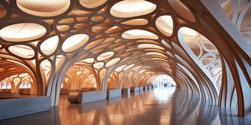 A Very Long Room with a Lot of Lights, AI Stock Image - Image of long ...