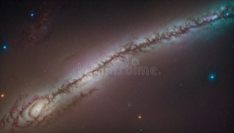 A Very Long Spiral Shaped Galaxy Stock Illustration - Illustration of ...