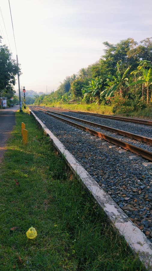 Very Long Straight Railway Road Stock Photo - Image of road, railway ...