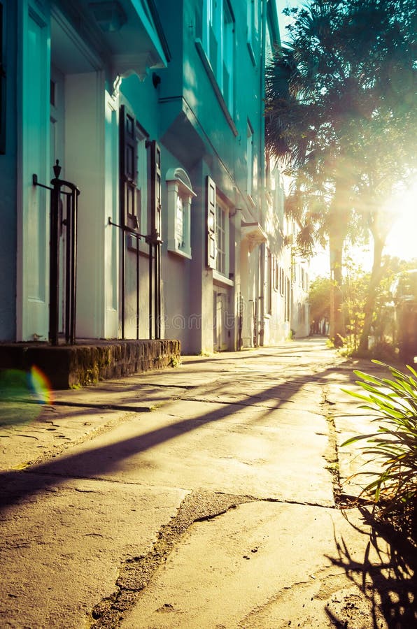 A Very Low Angle Photo on a Cobblestone Street Facing a Home Stock ...