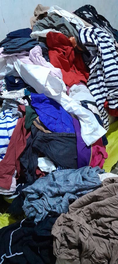 A Very Messy Pile of Clothes Stock Image - Image of textile, messy ...