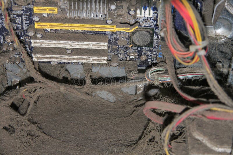 Dusty computer motherboard stock photo. Image of covered - 37404838