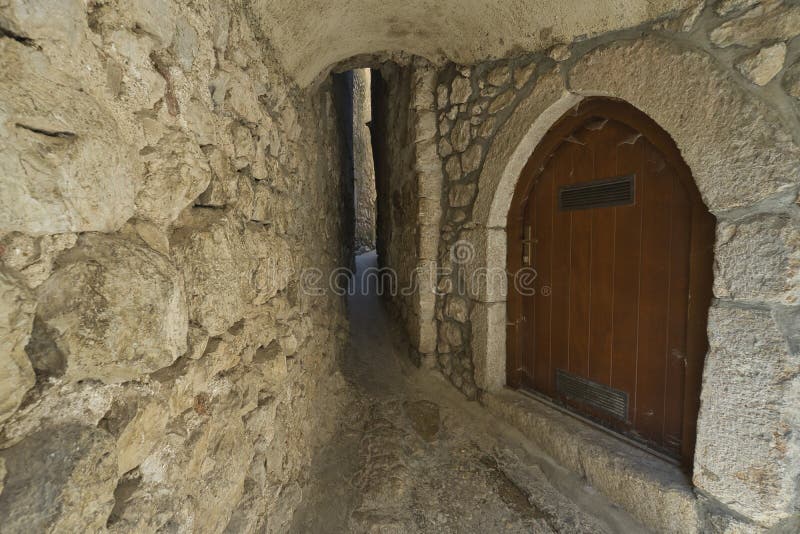 A Very Narrow Passage between Two Houses Stock Photo - Image of facade ...
