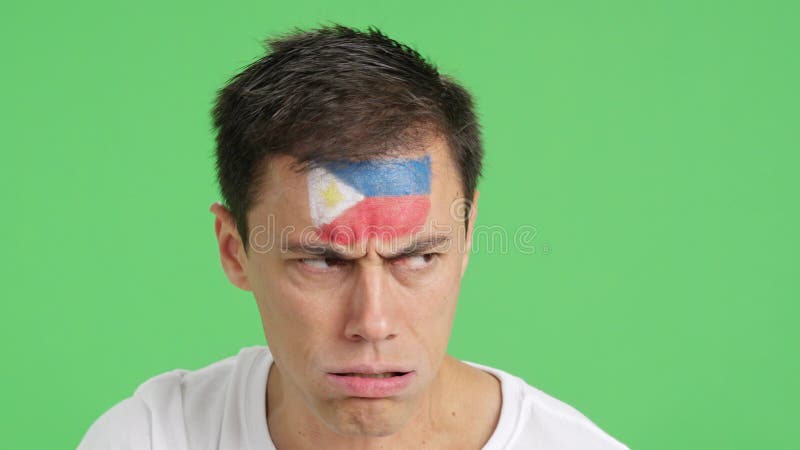 Very Nervous Man Supporting Philippine Team during a Difficult Match ...