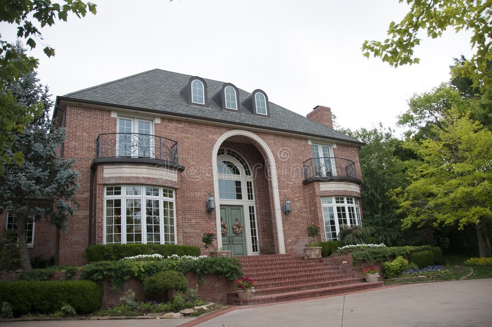 Very nice brick home stock photo. Image of luxury, front - 40026312