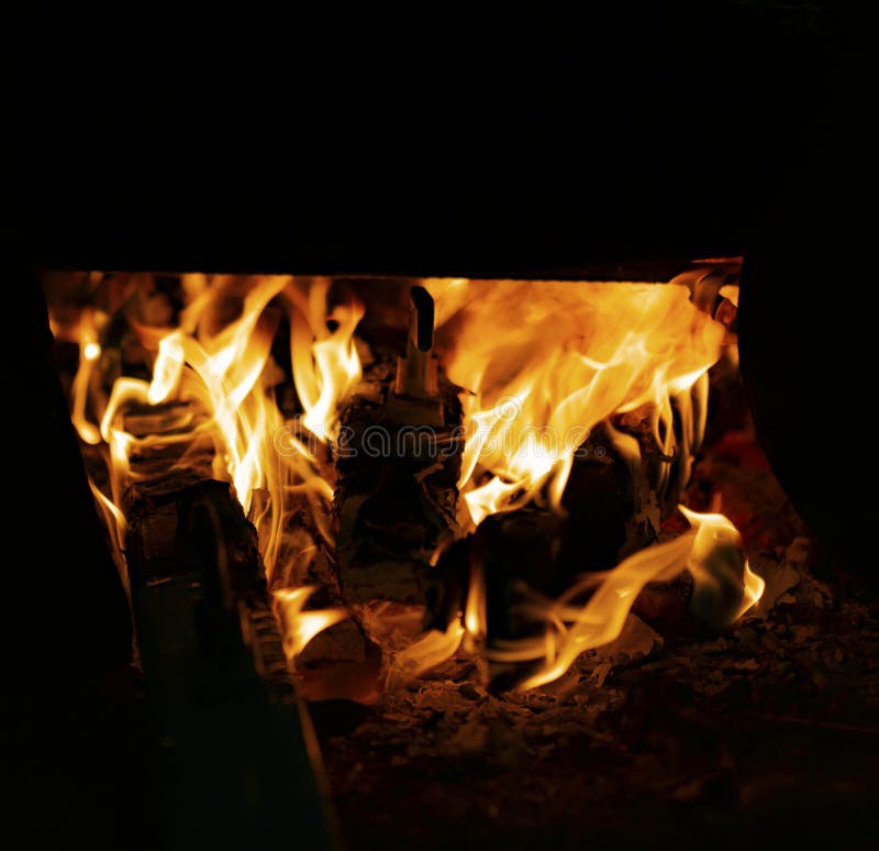 A Very Nice Fire Burning in the Open Field Stock Photo - Image of hell ...