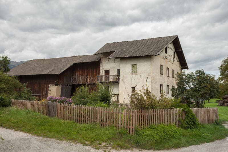 Very Old Abandoned Farm among a Pasture in Val Gardena Editorial Stock ...