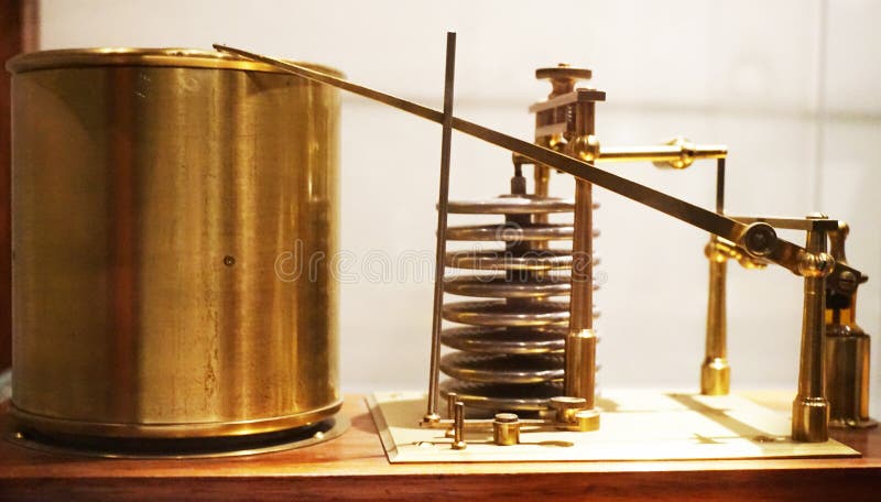 Very old barometer machine stock image. Image of vintage - 136590867