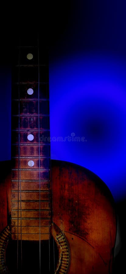 Very old blues guitar stock image. Image of antique, grunge - 7984055
