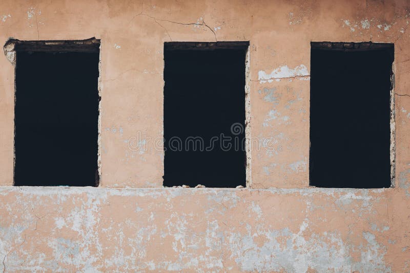 Very Old Building Windows without Glasses. Abandoned Building with No ...