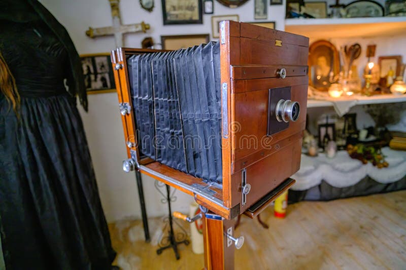 A Very Old Camera on a Shelf. Camera in Working Order Editorial Stock ...
