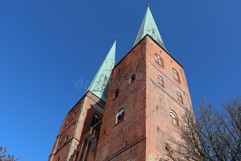 Very Old Church Towers Viewed from Below Stock Image - Image of ...