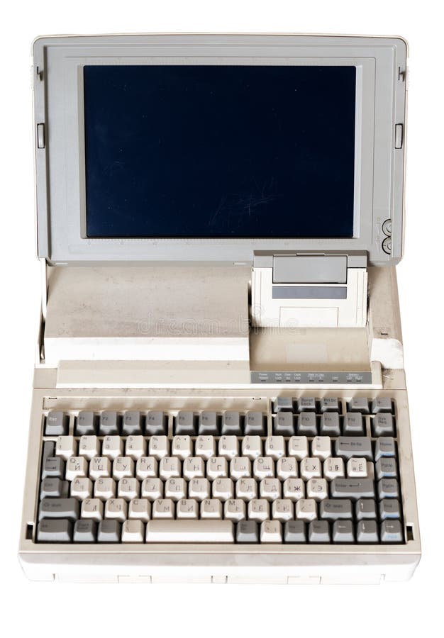 Very Old Computer Isolated On White Background Stock Image Image Of