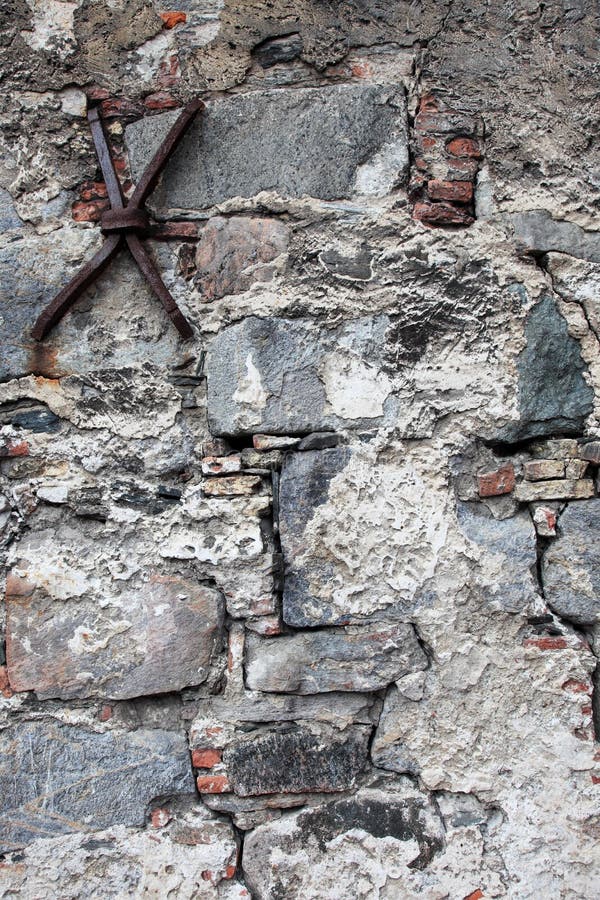 Very Old Damaged Wall with Cracks. Stock Photo - Image of exterior ...