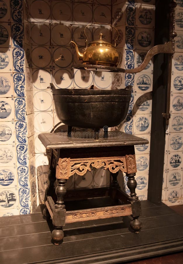 Very Old Dutch Kitchen Interior Editorial Image - Image of cottage ...