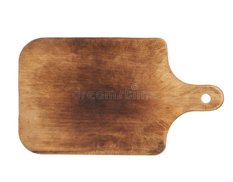 Very Old Empty Brown Rectangular Wooden Kitchen Cutting Board with ...