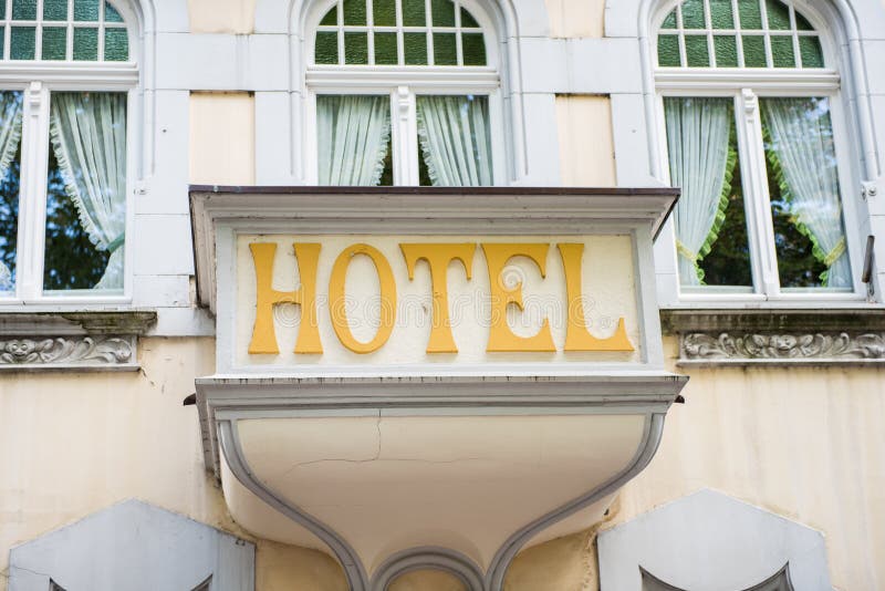 Very Old Fashioned Hotel in Germany - Balcony with Hotel Stock Image ...