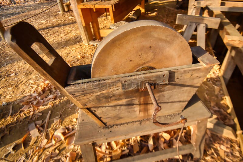 A very old grinding wheel. stock image. Image of tools - 170964423