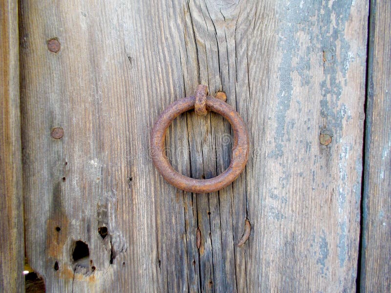 Very Old Handle on a Wooden Door Stock Photo - Image of texture ...
