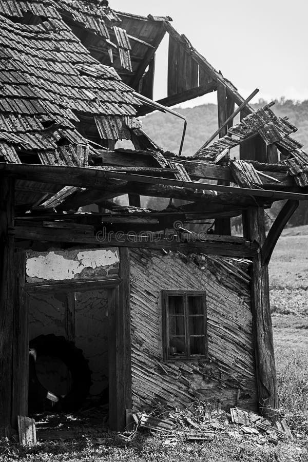 House falling apart stock photo. Image of black, hills - 14788028