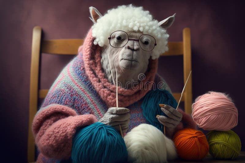 Very Fat Lama, Created with Generative AI Technology Stock Illustration ...