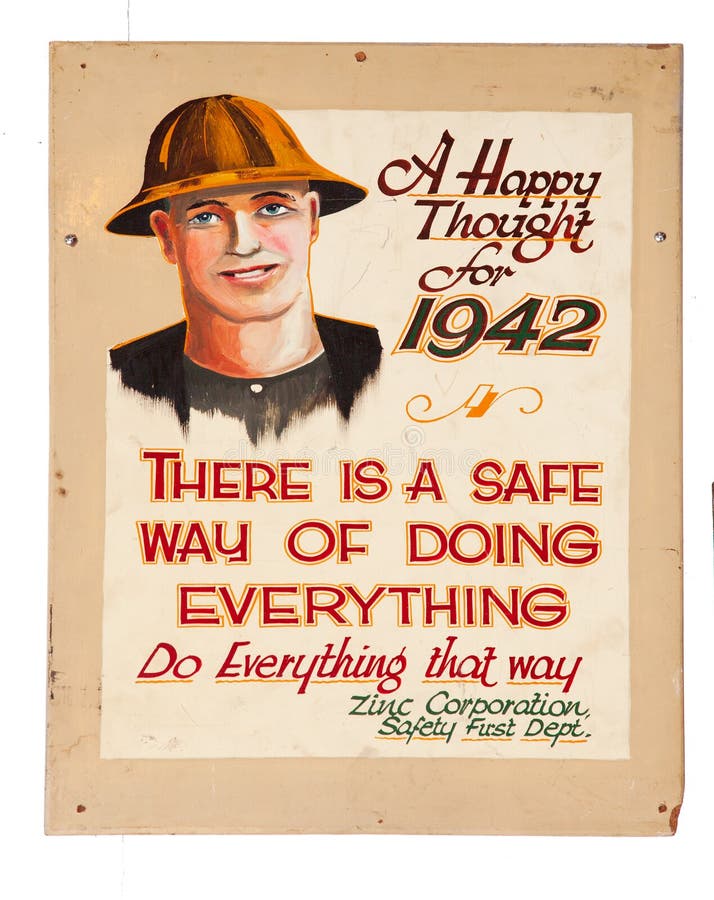 Very Old Mining Safety Sign Editorial Stock Image - Image of color ...