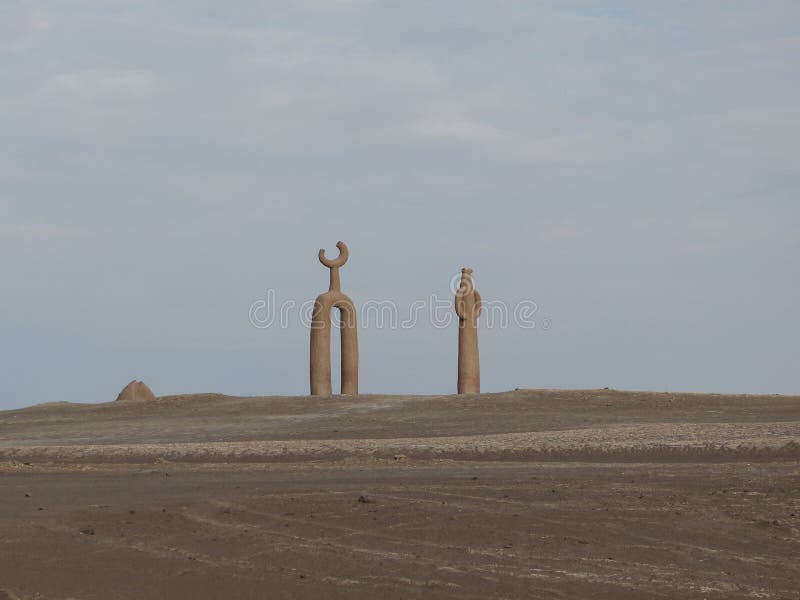 Old monuments in desert stock image. Image of stone - 127102623