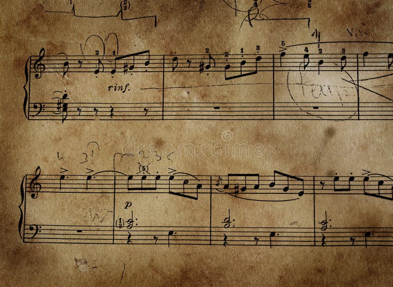 Very old music sheet stock illustration. Illustration of correction ...
