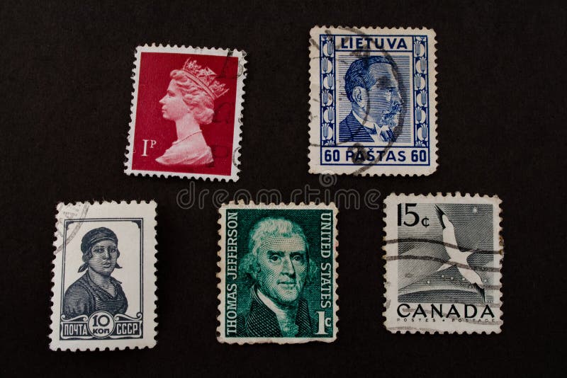 Very old postage stamps editorial photography. Image of office - 4112002