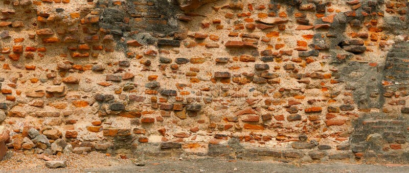 Very Old Red Brick Wall. India, Agra Stock Image - Image of aging ...